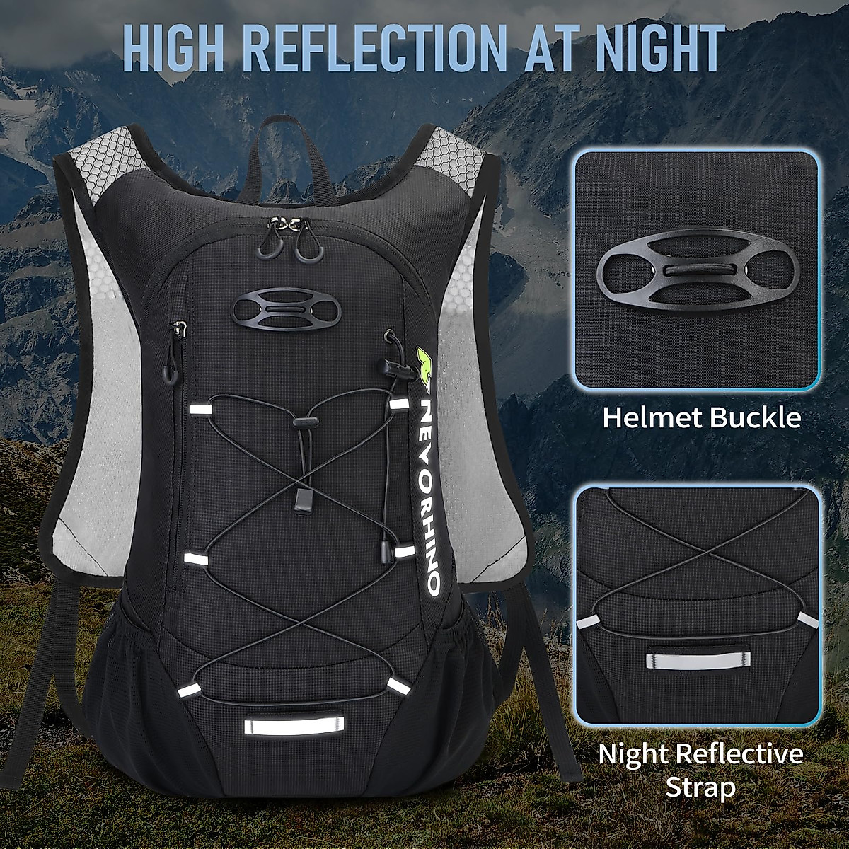 Lightweight Hydration Backpack, Running Backpack with 2L Water Bladder, Hydro Water Daypack for Cycling Hiking Rave for Men Women