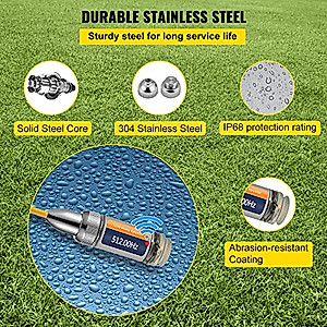 VEVOR 512HZ Sonde 8/5" and 1/4-20" Connectors Rigid Drain Locating & Detecting Small Sewer & Pipelines, Silver