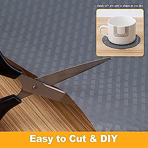 Corodo Shelf Liner, 12 Inch x 20 FT Non Adhesive Drawer Liner, Washable Shelf Liners for Kitchen Cabinets, Waterproof Non Slip Refrigerator Liners, Grey