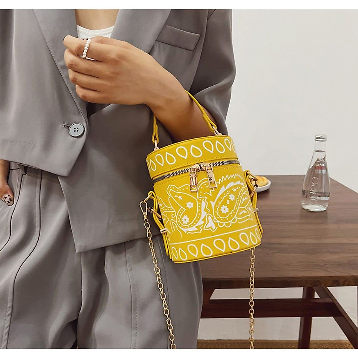 BVWEY Ethnic Style Bucket Bags Women's Crossbody Shoulder Bags Summer Beach Handbag