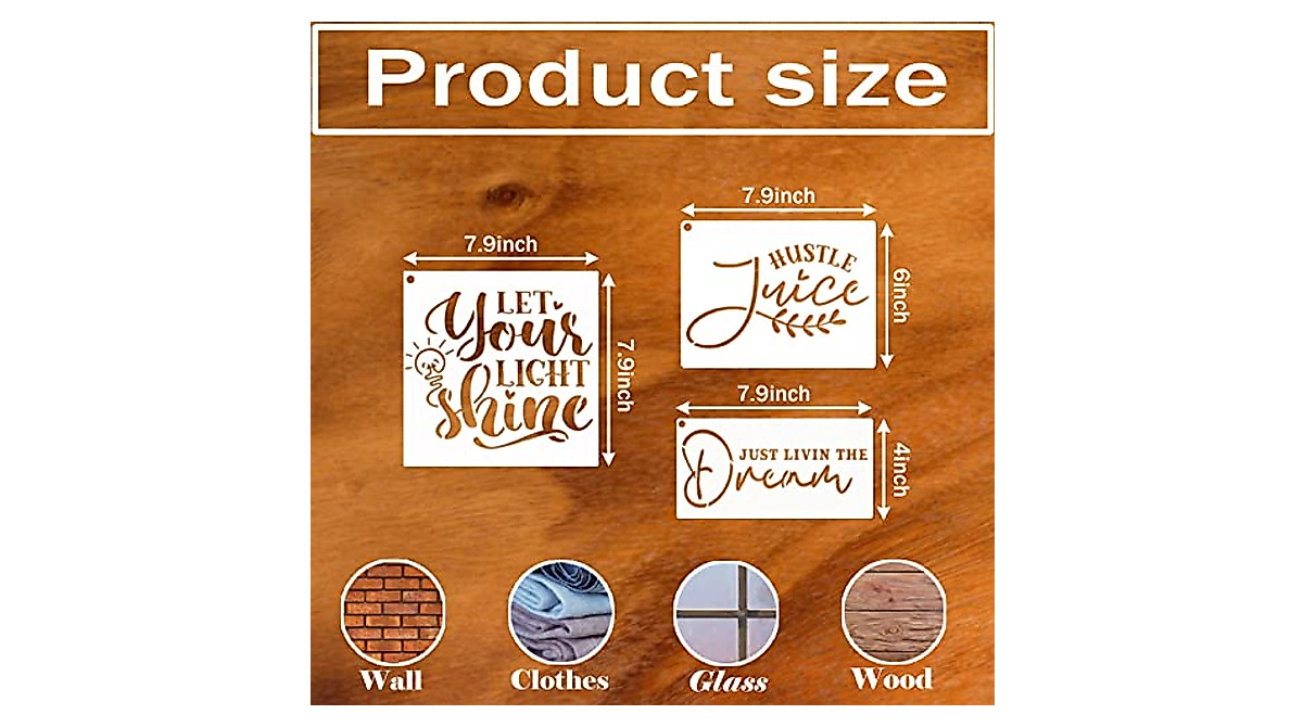 20 Reusable Word Stencils for Wood, Fabric & DIY Crafts