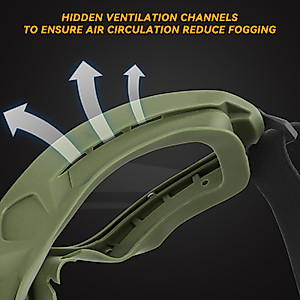 Qavctw Airsoft Goggles Anti Fog, Outdoor Sports Goggles Tactical Military Glasses for Games Sports Shooting Hunting Paintball Riding Cycling, Safety Dust Goggles Fits Most Helmets