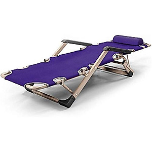 Lightweight Folding Deck Chair Zero Gravity Chair Adjustable Padded Seat Outdoor Lounge Reclining Patio Chair With Contour Pillow Multicolor Optional Sun Lounger Garden Chairs ( Color : Navy , Size :