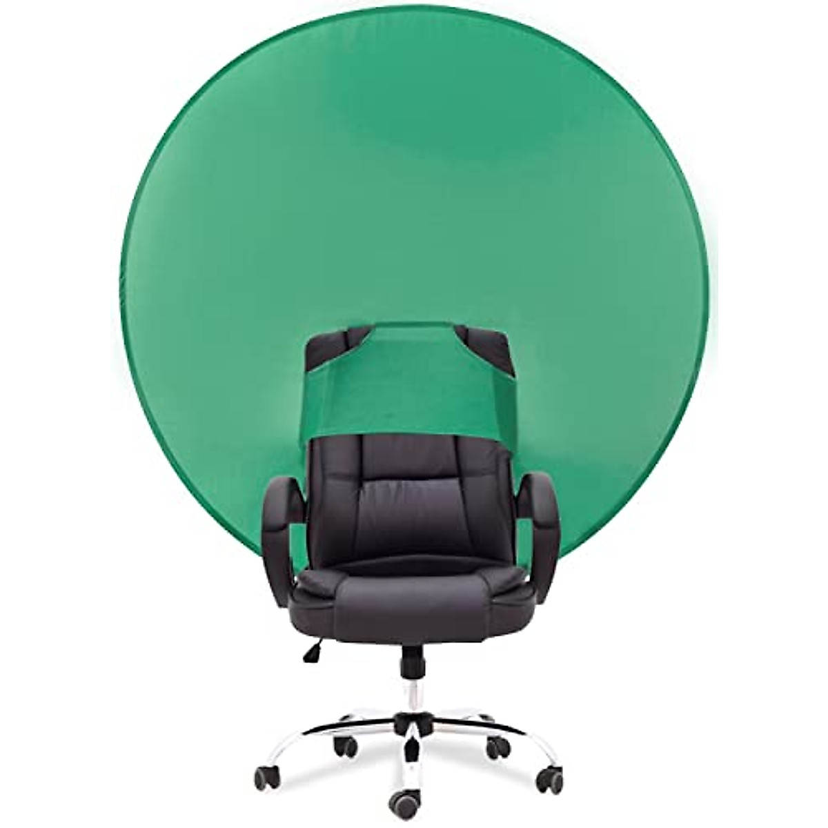PRYMALL Pop Up Green Screen Background Circular Chair Attachment Stream Online Work from Home Conference Portable Privacy Backdrop Storage Bag