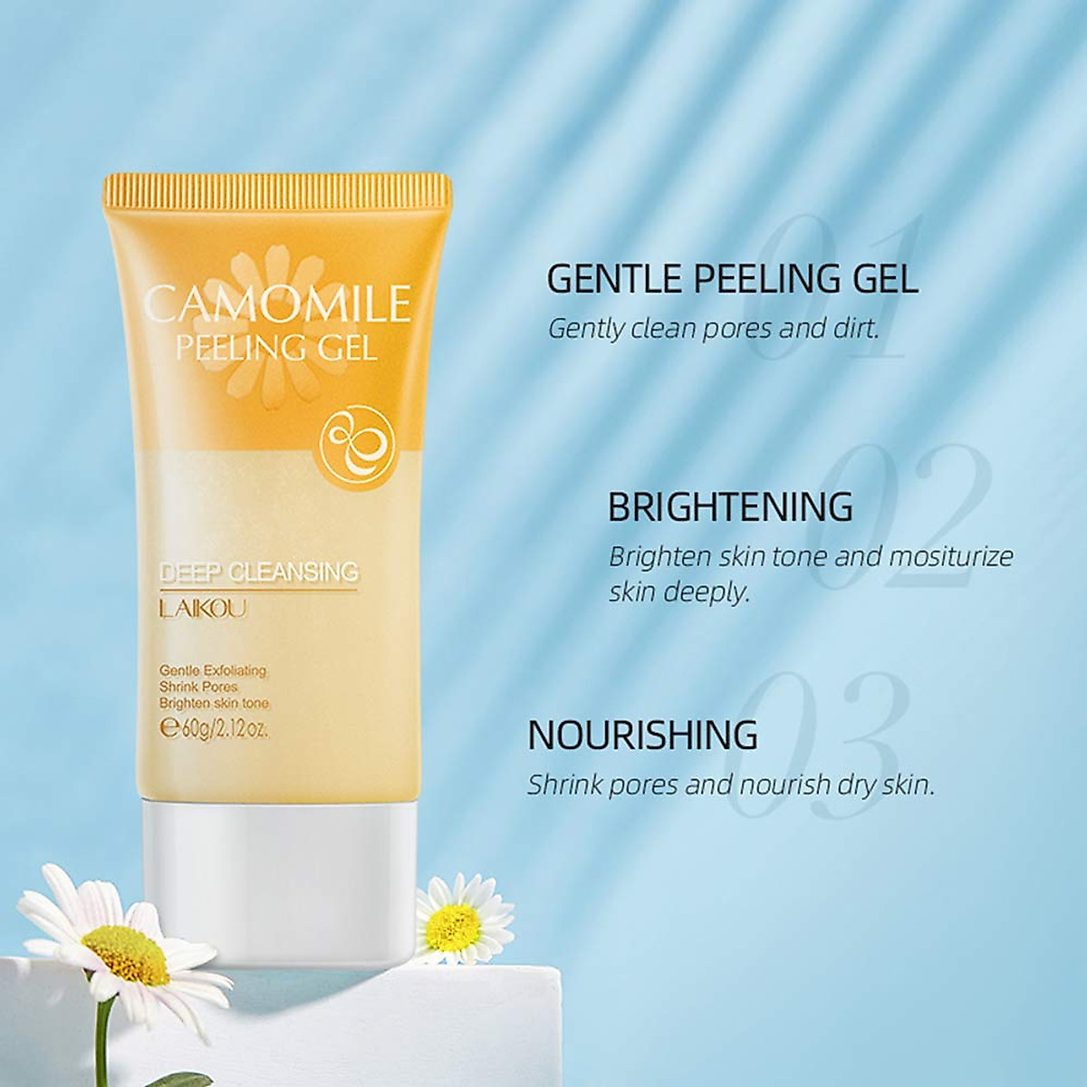 BEUKING Face Camomile Peeling Gel Deep Cleansing Moisturizing Smoothing Gentle Exfoliating Remove Dirt Tighten Pores Improving Face Skin