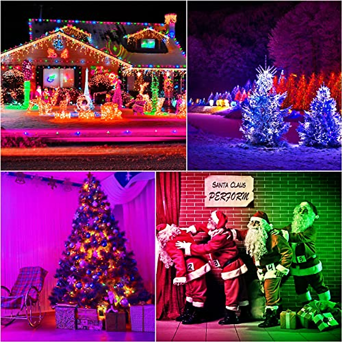 Smart Outdoor LED Flood Light,RGBW Landscape Light Stage Light Controled by APP/Alexa/Google Home,5000K 200W Equivalent IP66 Waterproof Timing Dimmable,Suit for Garden Party Halloween,2 Pack