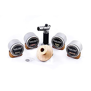 Higher Order Cocktail Smoker Kit -USA Handcrafted |Smoker, Turbo Torch, Woodchip Blend| Old Fashioned Chimney Drink Smoker for Cocktails, Whiskey Smoker Kit Bourbon Smoker Kit Smoke Infuser (Maple)