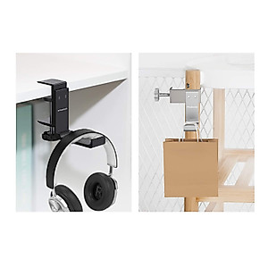 MoKo Adjustable Foldable Headphone Stand, Universal Aluminum, Supports All Headphone Sizes, Sennheiser, Audio-Technica, PS5 Gaming Headset, Black