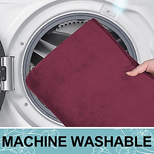 Smiry Memory Foam Bath Mat 24x16, Extra Soft and Absorbent Bathroom Mats, Non Slip Washable Carpet for Floor, Shower and Tub, Burgundy