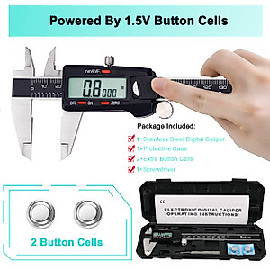 Kynup 0-12 Inch Digital Caliper, Calipers Measuring Tool with IP54 Waterproof Protection, Stainless Steel Design (150/300mm)