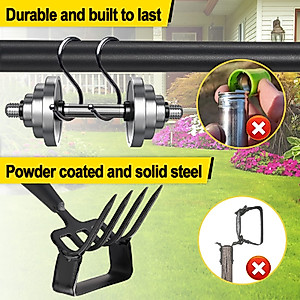 Garden Hoe, Cultivator Stirrup Hoe Garden Tool for Weeding, 62 Inch Heavy Duty Hula Hoe with Adjustable Long Handle, Action Scuffle Loop Hoe with Rake 2-in-1 Gardening Tool for Loosening Pulling Weed