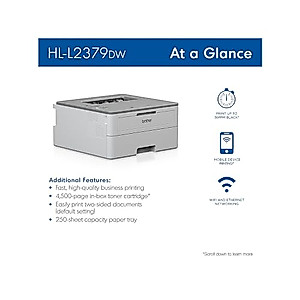 Brother HL-L2379DW Wireless Black & White Laser Printer (012502668886) (HLL2379DW)
