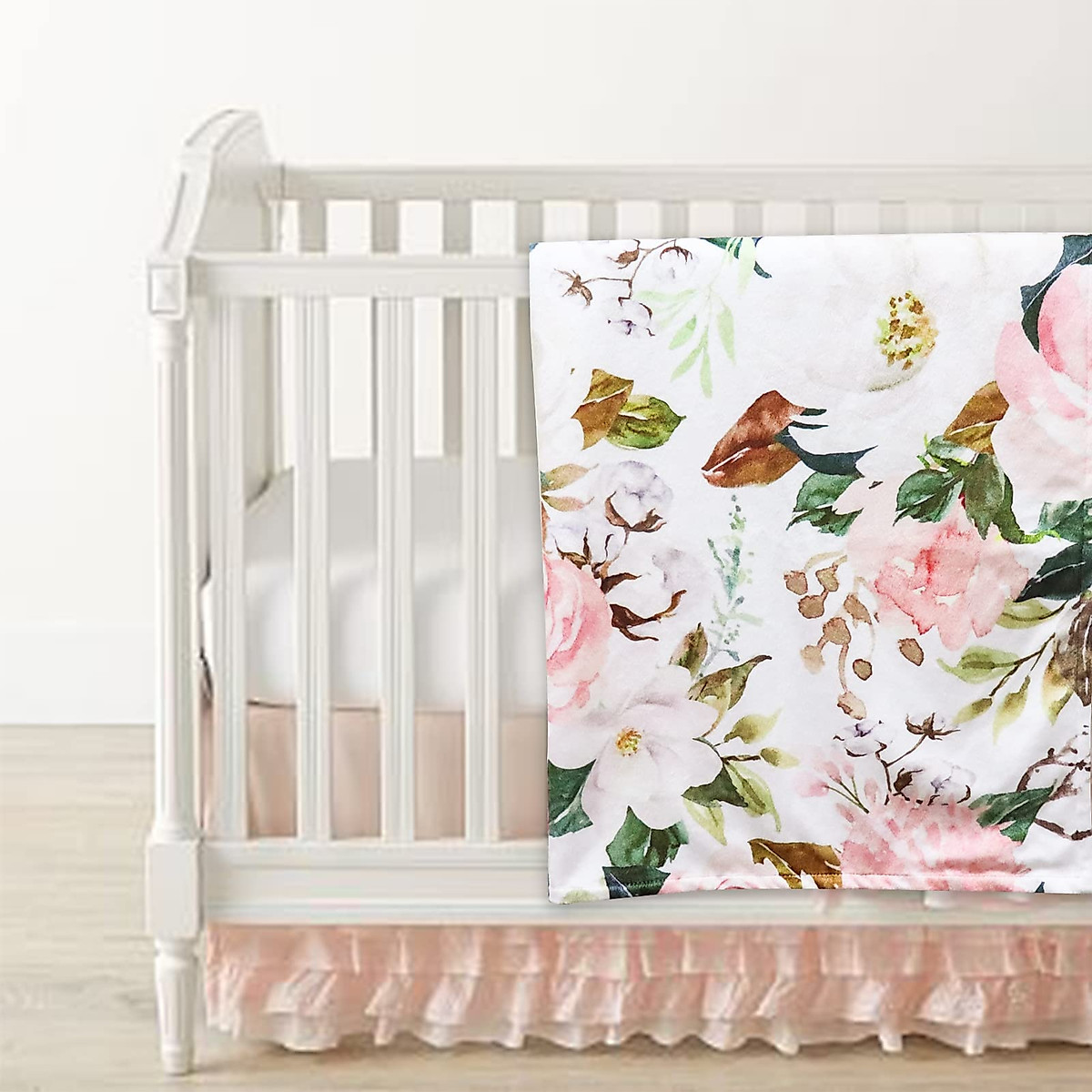 Changing Pad Cover & Baby Blanket, Pink Flower