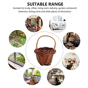 20pcs Decorative Mini Flower Basket Wedding Candy Basket Wood Woven Basket Fruit Picnic Food Basket for Wedding Party Favors Kitchen Light Yellow