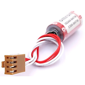 DCYNXC 5-Pieces ER17/33 (2/3A 3.6V) Replacement Battery for Omron 3G2A9-BAT08 C500-BAT08 PLC Battery with Brown JAE2.5mm-4P Plug