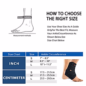 wiuseki Ankle Brace for Women and Men Compression Foot Support for Sprained Ankle Stabilizer,Injury Recovery,Pain Feet Relief,Ankle Support for Running,Basketball(Medium)