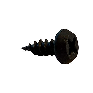 Small Parts 0607YPPG #6-17 x 7/16" Phillips Pan Head Serrated Fine Drywall Framing Screw Black Oxide (Pack of 100)