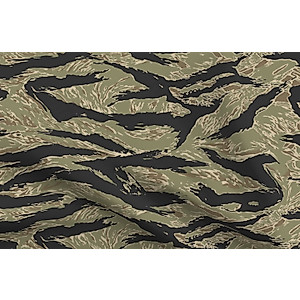 Spoonflower Fabric - Tiger Stripe Camo Printed on Petal Signature Cotton Fabric by The Yard - Sewing Quilting Apparel Crafts Decor