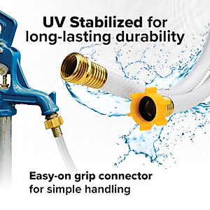 Camco TastePURE 25-Ft Water Hose - RV Drinking Water Hose Contains No Lead, No BPA & No Phthalate - Features Diamond-Hatch Reinforced PVC Design - 5/8” Inside Diameter, Made in the USA (22783)