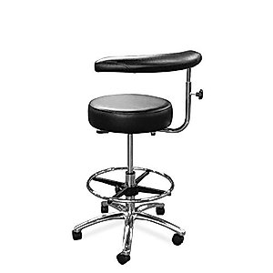 Dentists Unite 513-14 Dental Assistant Stool, Adjustable Footing, Ratchet Arm, Wedgewood