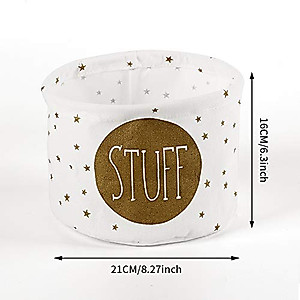 Ciaoed Foldable Cotton Storage Basket Bins Desktop Waterproof Storage Organizer Bag Basket Set of 3