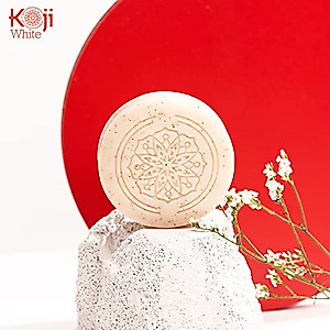 Koji White Kojic Acid Bump Eraser Body Scrub Soap for Exfoliation Butt, Elbow, Underarm with Glutathione, Coenzyme Q10, Skin Brightening for Fade Dark Spots, Fine Lines and Wrinkles, 2.82 oz (2 Bars)