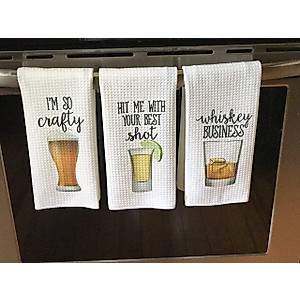 Funny Alcohol Kitchen Towel Gift Beer Lover Whiskey Shot