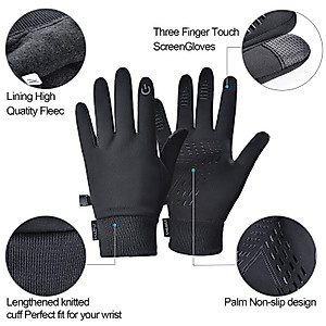 EAGLEFLY Winter Womens Gloves Touch Screen Water Resistant Warm Gloves for Outdoor Walking,Riding,Cycling,Running and Driving for Men and Women tactical gloves (Black small)
