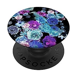 Vintage Floral Purple and Blue Flowers Phone Popper PopSockets Swappable PopGrip