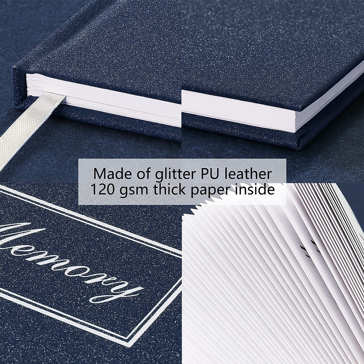 Spacobo Funeral Guest Book for Memorial Service in Loving Memory Guest Book for Funeral Guest Sign in Book (Book, Navy)