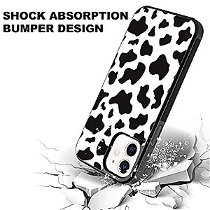 KANGHAR iPhone 12 Tire Cow,iPhone 12 Pro Tire Case Black White Slim Anti-Scratch Shockproof Skid Outline Durable PC Layer TPU Bumper Anti-Dropping Full Body Protection Cover -6.1 Inch
