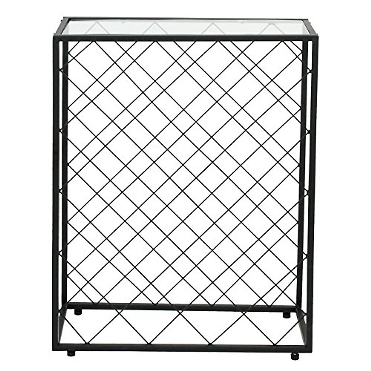 Smartxchoices 32 Bottle Wine Rack Table Heavy Duty Glass Finish Top Free Standing Floor Metal Wine Bottle Holder Storage Organizer Display Shelf Wobble-Free