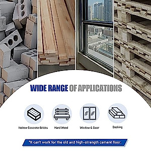 Woodpecker ST38H 14 Gauge Concrete Nailer with 400 PCS Concrete T Nails, 3/4" to 1-1/2" T Nail Gun for Concrete Nailing, Baseboard, Pallets