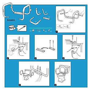 Carex Toilet Safety Frame - Toilet Safety Rails With Adjustable Width - Toilet Rails For Elderly, Handicap, Home Health Care Equipment After Surgery, Supports 300lbs