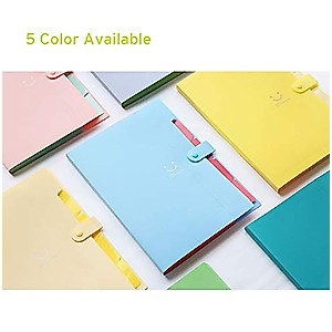 Expanding File Folders, Plastic A4 Letter Size Document Organizer with File Folder Labels for School Office Home (Yellow)