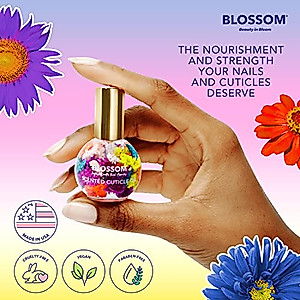 Blossom Hydrating, Moisturizing, Strengthening, Scented Cuticle Oil, Infused with Real Flowers, Made in USA, 0.42 fl. oz, Juicy Peach