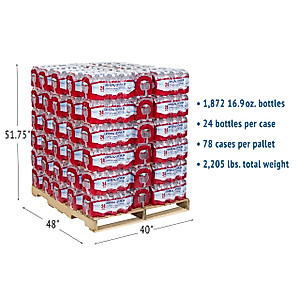 CRYSTAL GEYSER SINCE 1977 Pallet Of 84 Cases, Of Alpine 100% Natural Spring Water, 24 16.9oz bottlesper Case, Bottled at The Source, Clear, (CGW24514PL)
