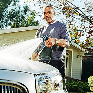 Garden Hose Nozzle, 10 Patterns Metal Water Hose Nozzle Heavy Duty Hose Spray Nozzle with Thumb Control for Watering Lawns,Car Washing,Bathing Pets