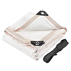 MECCANIXITY Garden Plants Shade Cloth with Grommets 3x2m, 5m Cord Mesh Fabric Sunshade Cover Net, White