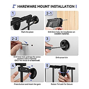 Kfvigoho Baby Gate 35"-198" Extra-Wide Gate for Stairs, Play Yard Child Safety Gate, Dog-gate with Auto-Close Door, Double Locking System for Fireplace, Kitchen, Foldable 8 Steel Panels, 29" Height