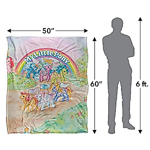 My Little Pony Retro Classic Ponies Officially Licensed Silky Touch Super Soft Throw Blanket 50" x 60"
