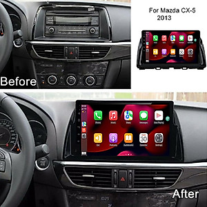GOJOHO for Mazda CX5 CX-5 Radio 2012-2015 with 10.1" IPS Touchscreen 36EQ Wireless Carplay Android Auto GPS Navigation for Car Stereo Head Unit Built-in DSP with Free Backup Camera Incompatible Bose