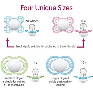 MAM Perfect Baby Pacifier, Patented Nipple, Developed with Pediatric Dentists & Orthodontists, Boy, 0-6 (Pack of 2)