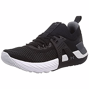 Men's UA Project Rock 4 Training Shoes (Medium, Black/White, Numeric_10)