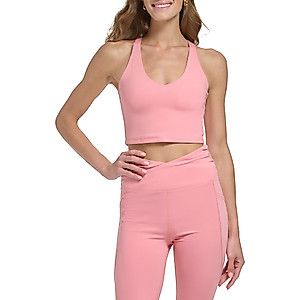 DKNY Women's Full Coverage Racer Back Sports Active Bra, Terra