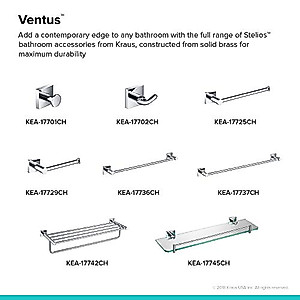 KRAUS Ventus Bathroom Shelf, Chrome Finish, KEA-17745CH