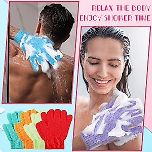 Tegeme 50 Pcs Exfoliating Gloves for Body, Double Sided Exfoliating Bath Gloves Shower Gloves for Women Deep Clean Skin for Spa Massage Beauty Skin Shower Scrubber Bathing Accessories (13 Colors)
