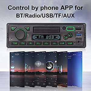 LXKLSZ Car Stereo with Bluetooth Single Din with APP Control MP3 Player Support Hands-Free Calls/USB/FM/AM/TF/AUX-in/EQ Set, Car Radio Receivers with Phone Holder External MIC SWC Remote