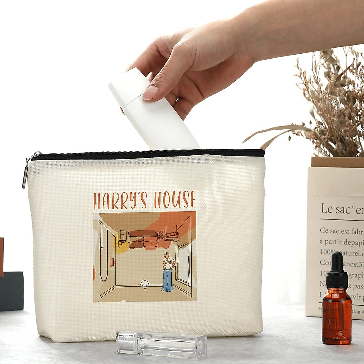Decohim Cute House Makeup Bag Cosmetic Bag for Women Men House Decor Stuff Inspired Singer Fan Gift Album Gift for Music Lovers Fans Teenage Sister Daughter Best Friends Birthday Graduation Friendship