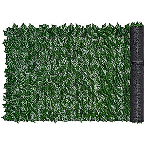 Lvydec Artificial Ivy Privacy Fence, 118" x 39" Artificial Hedges Fence and Faux Ivy Vine Privacy Screen Decoration for Outdoor Garden Porch Patio